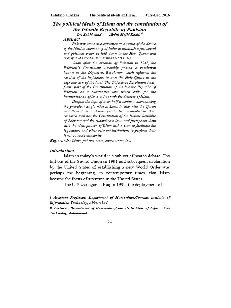 5 - The Political Ideals of Islam and The Constitution of The Islamic ...