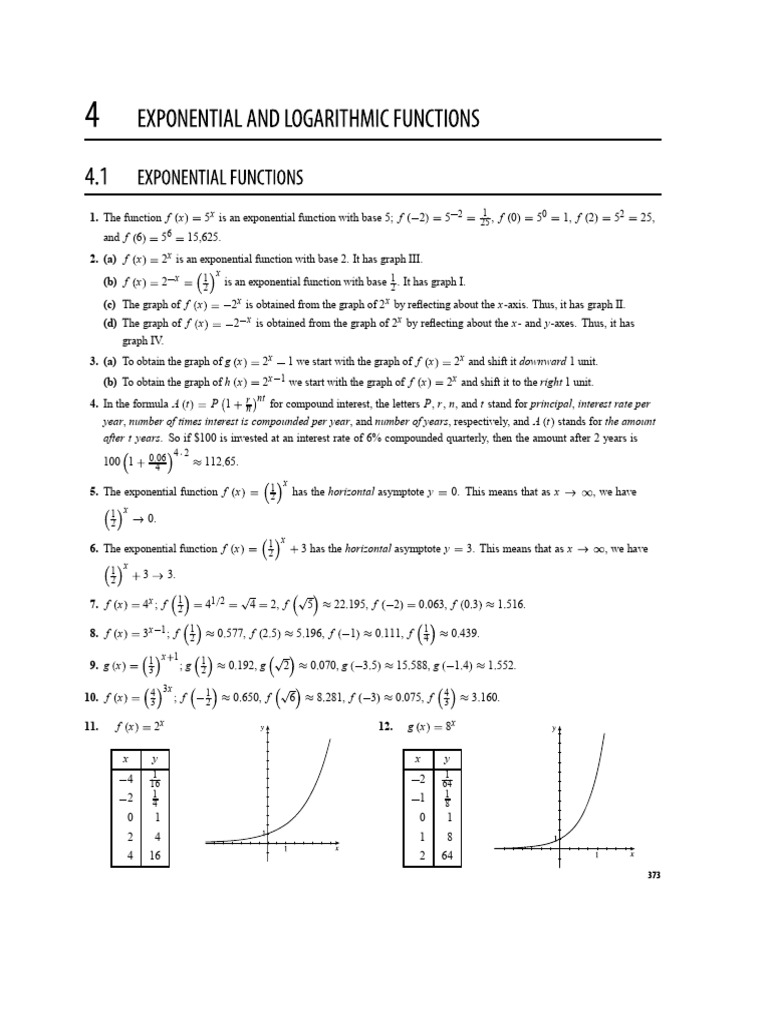 Precalculus Solutions, Chapter 4 2024 | PDF | Interest | Mathematical ...
