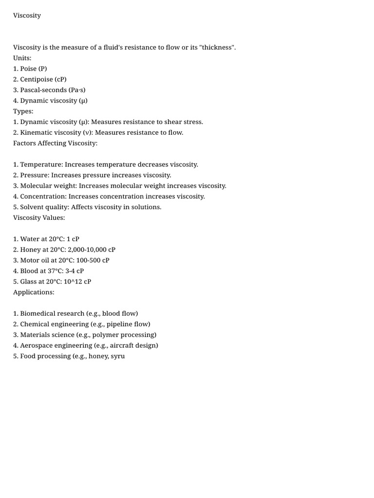 Viscosity | PDF