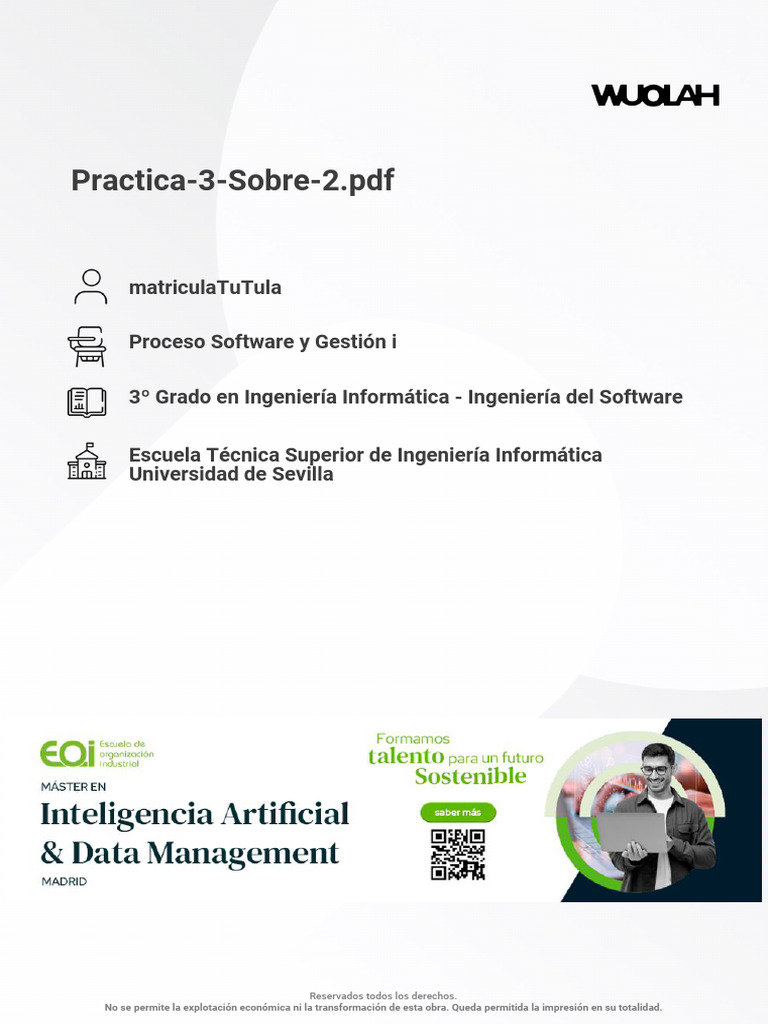 Documentación Práctica 3: Gestión Software | PDF | Software | Planificación