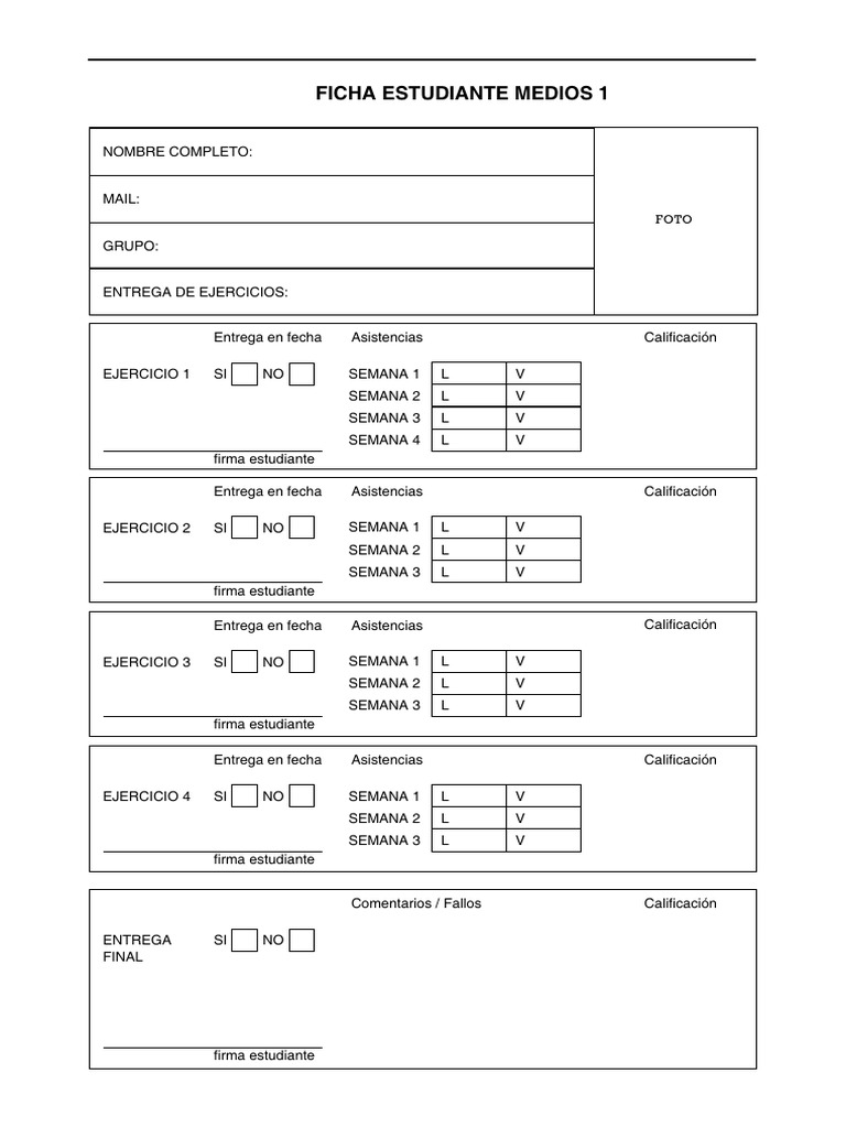 Ficha Estudiante | PDF