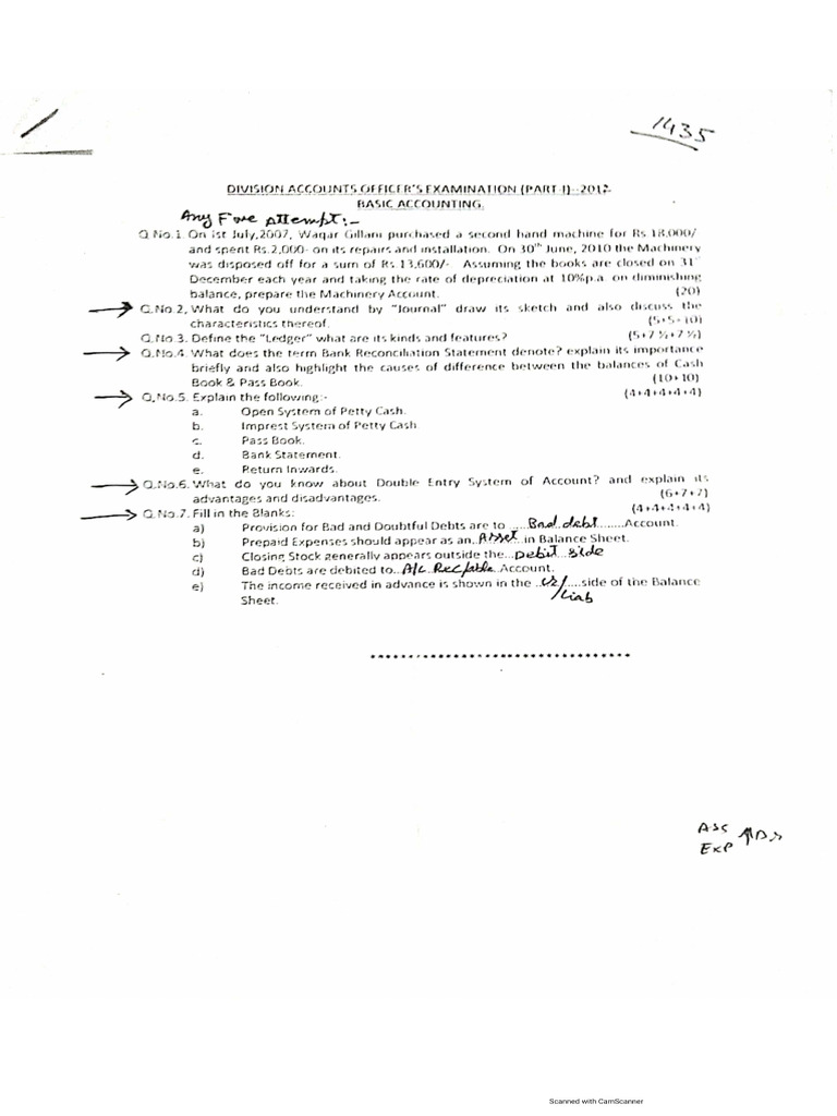 Past Papers DAO-1 | PDF