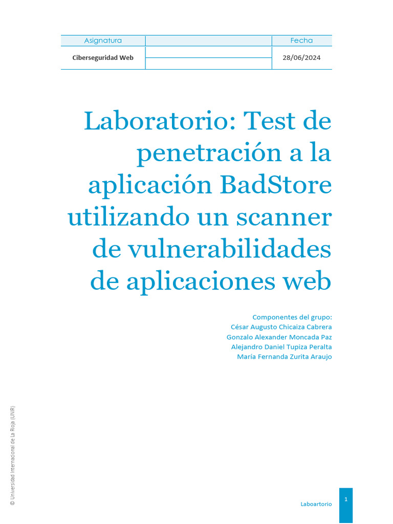 Laboratorio-Test de penetracion a la aplicacion BadStore | PDF | La ...