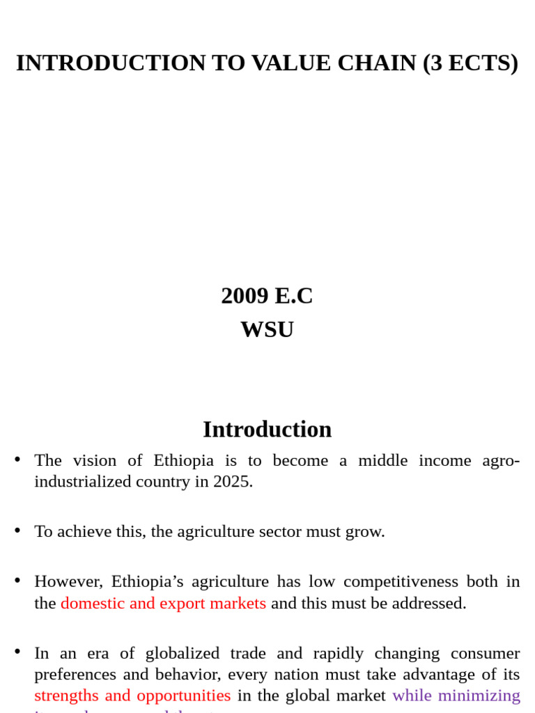 Introduction to Value Chain | PDF | Supply Chain | Value (Economics)