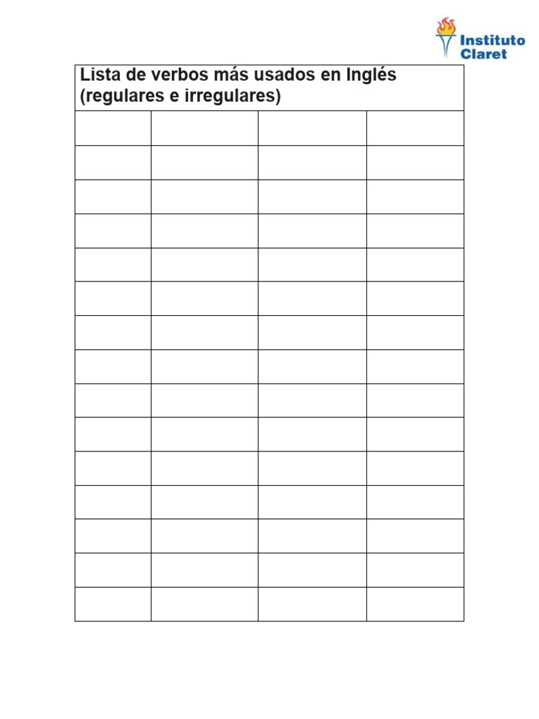 Lista de verbos en inglés comunes | PDF