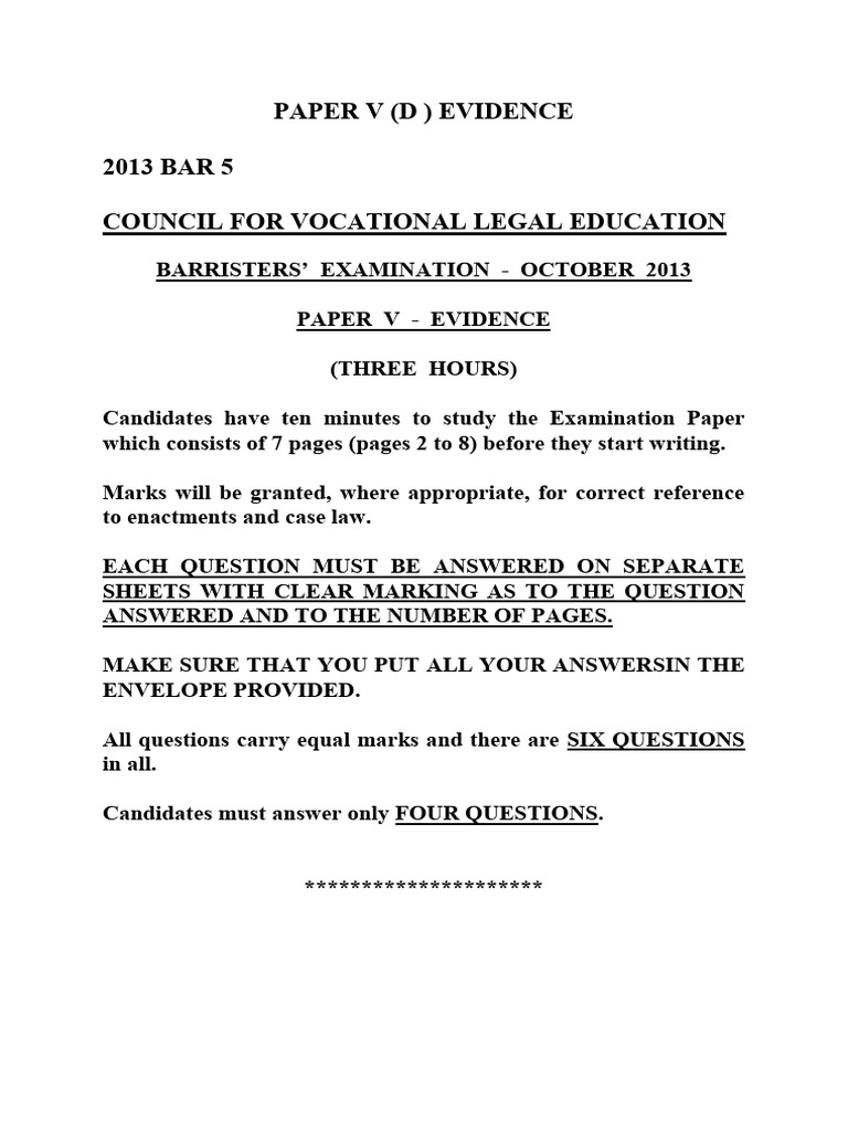 PAPER V (D ) EVIDENCE | PDF | Crimes | Crime & Violence