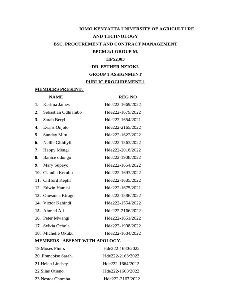 Public Procurement Assignment (1) | PDF | Procurement | Request For Proposal