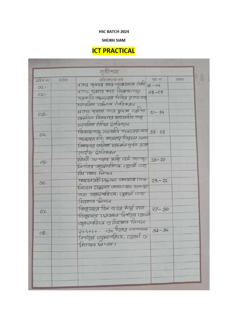 HSC Batch Ict Practical | PDF