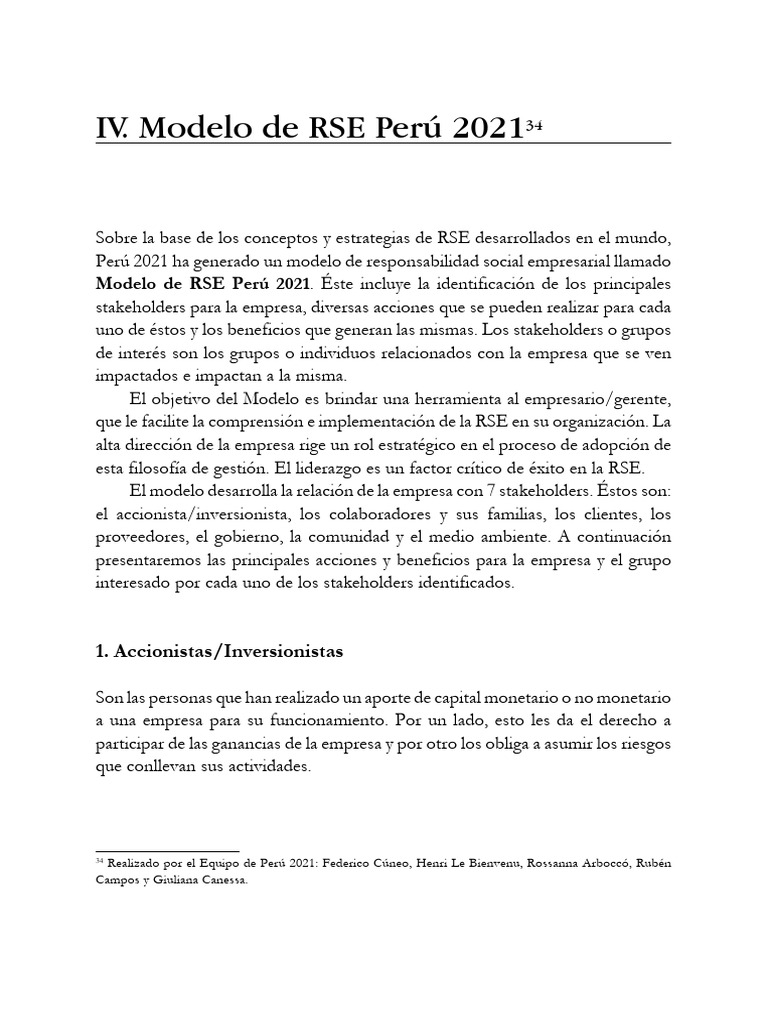 2. Modelo de RSE en el Perú 2021 | PDF | Responsabilidad social ...