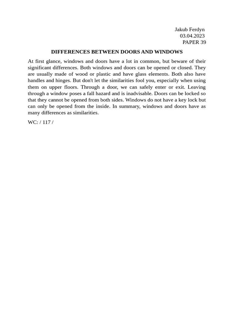 Paper 39 Doors and Windows | PDF
