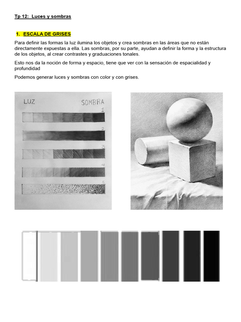 TP 12 Lueces y Sombras MODDELADO DE COLOR | PDF | Color | Sombra