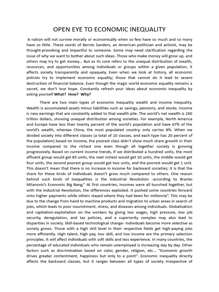 Understanding Economic Inequality Issues | PDF | Economic Inequality ...