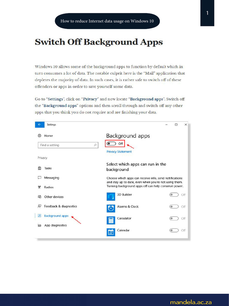 How To Reduce Internet Data Usage On Windows 10 | PDF