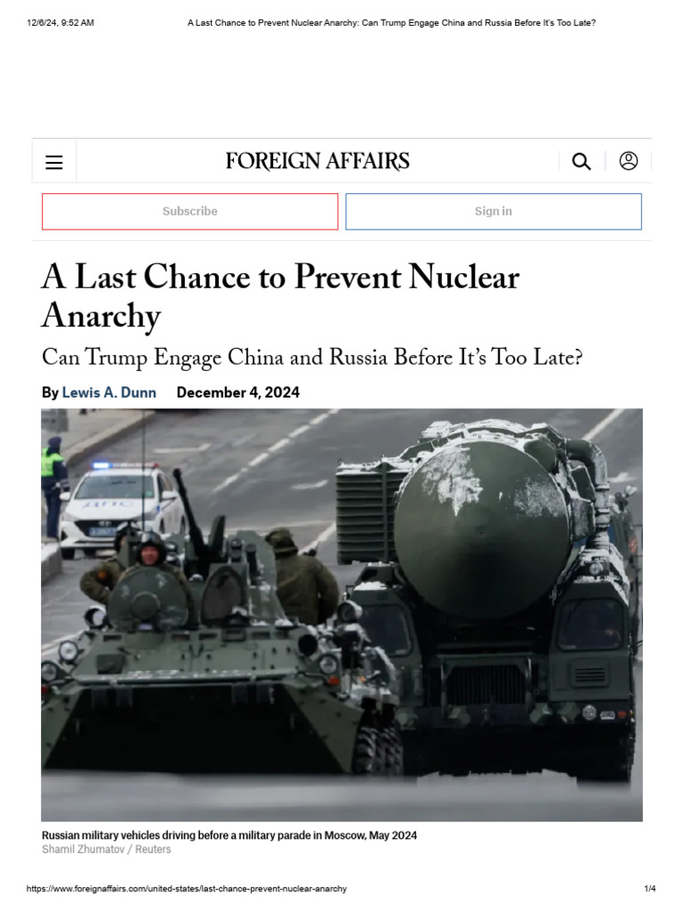 A Last Chance to Prevent Nuclear Anarchy_ Can Trump Engage China and ...