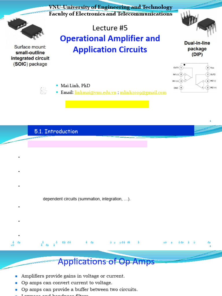 Lecture 5 - Operational Amplifier - Updated | PDF | Operational Amplifier | Amplifier