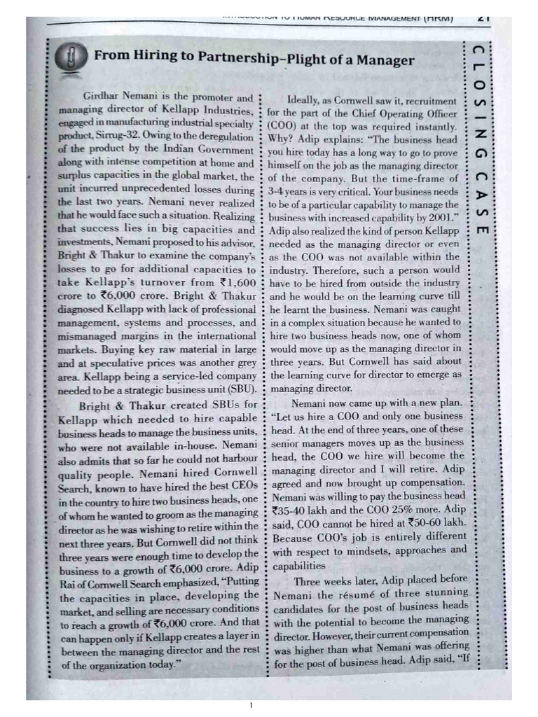 HRM 1 Case Study | PDF