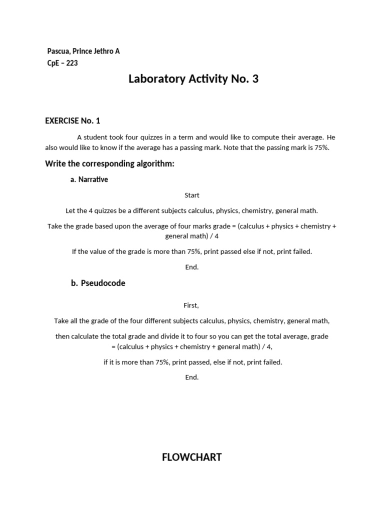 Laboratory Activity 3 - PLAD | PDF | Alphabet | Algorithms