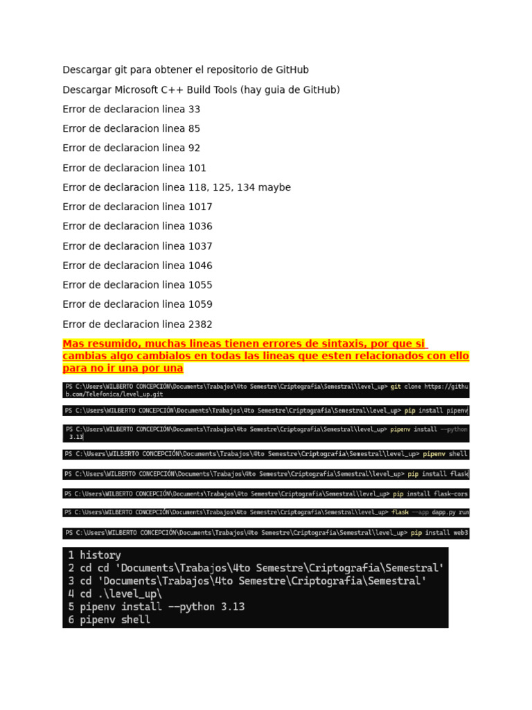 Solución de Errores de Sintaxis en C++ | PDF