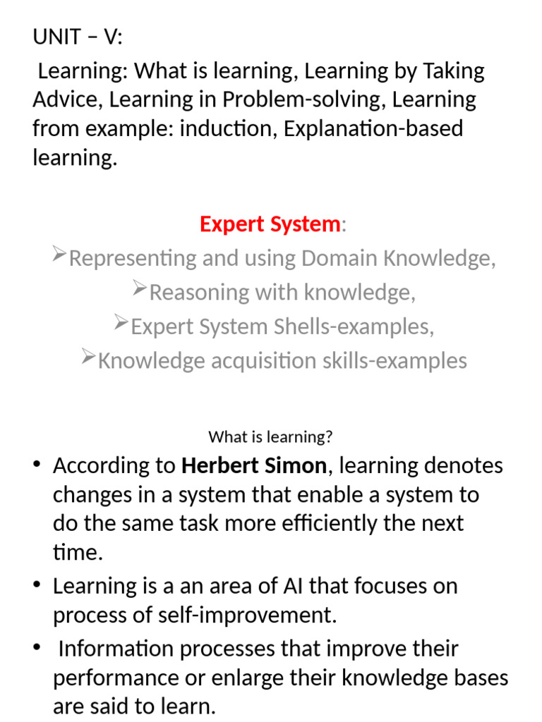 Unit-5_1 | PDF | Learning | Knowledge