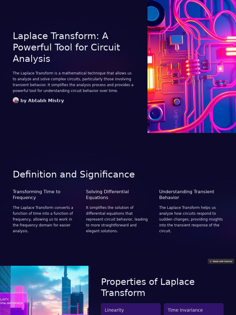 Laplace Transform A Powerful Tool For Circuit Analysis | PDF | Laplace ...