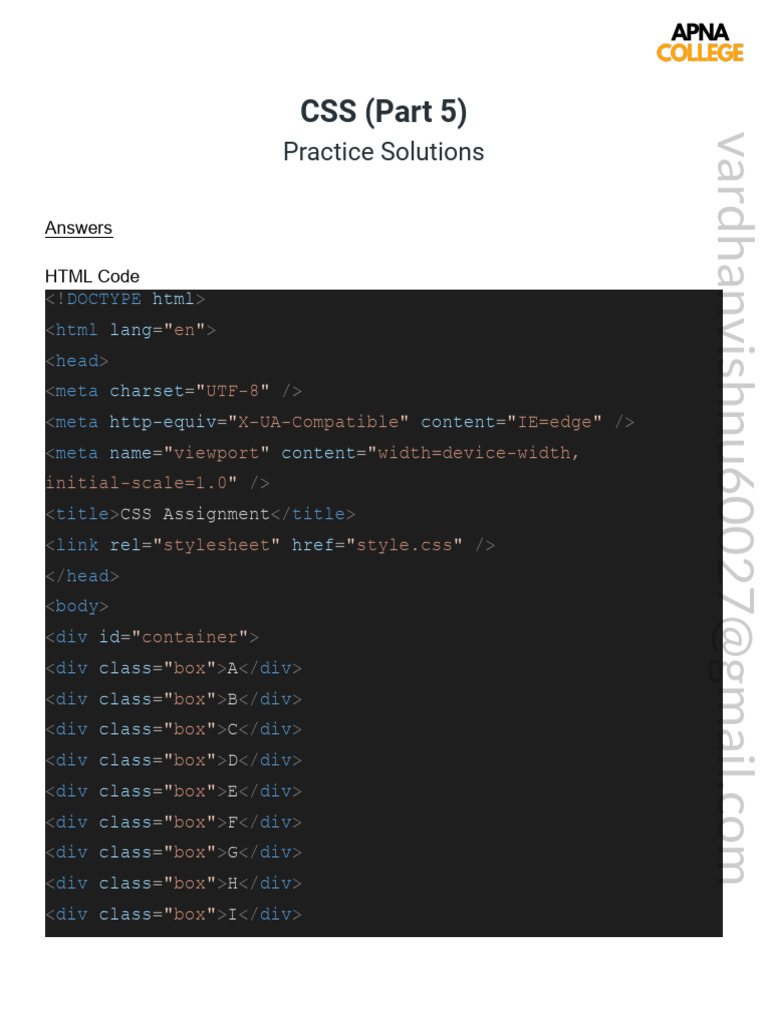 CSS Part 5 (Ans) | PDF