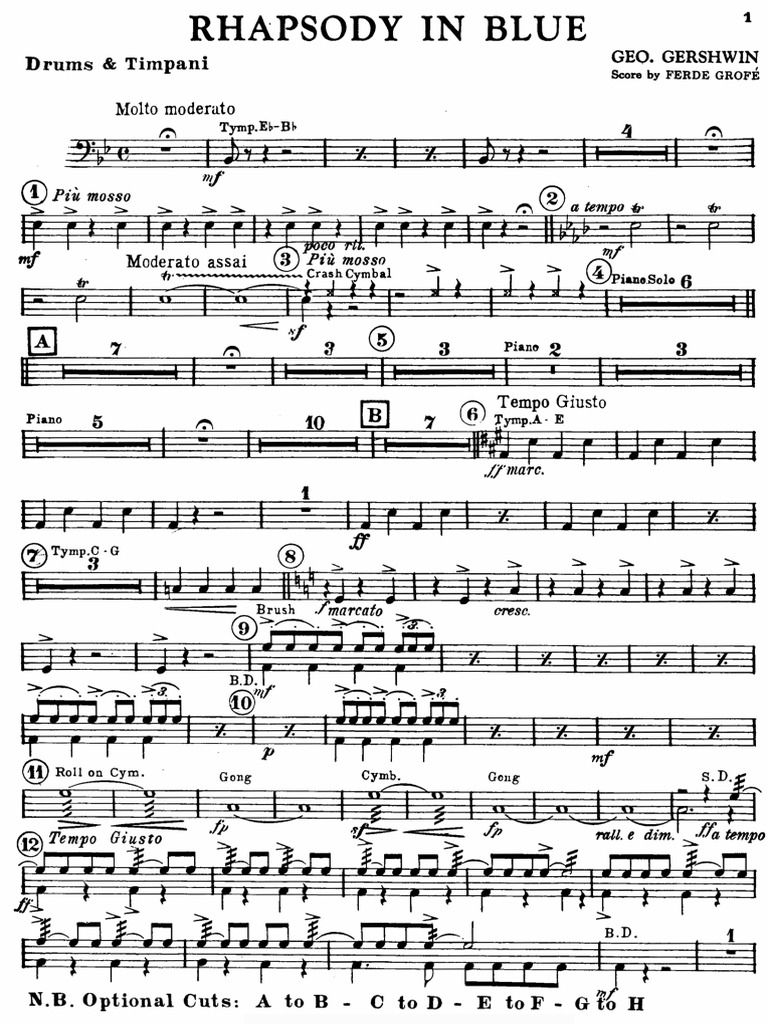 22 Percussion Gershwin Rhapsody in Blue | PDF