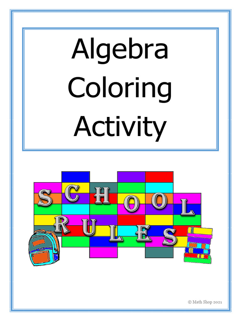 Algebra Coloring for Teachers | PDF | Color | Green