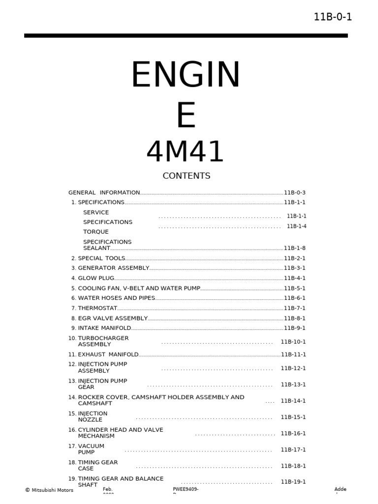 Motor 4m41 Mitsubishi | PDF | Screw | Turbocharger
