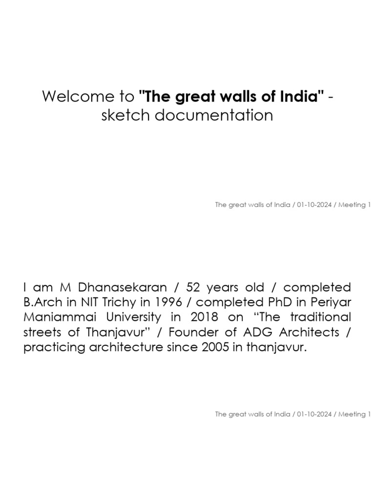 The Great Walls of India (Sketch Documentation) - 01!10!2024 | PDF