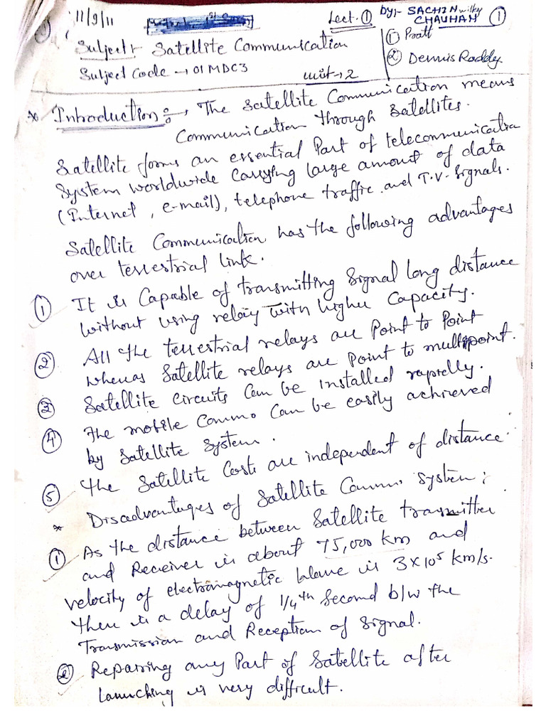 Satellite Communications Unit-2 & 3 | PDF