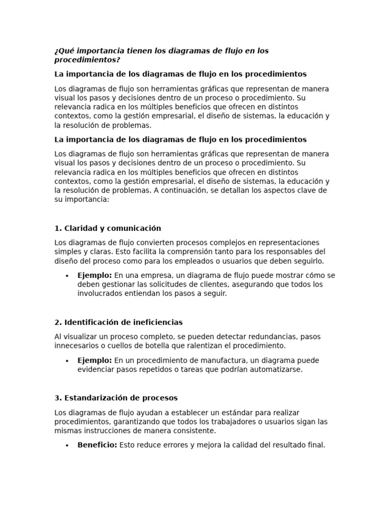 Qué Importancia Tienen Los Diagramas de Flujo en Los Procedimientos ...