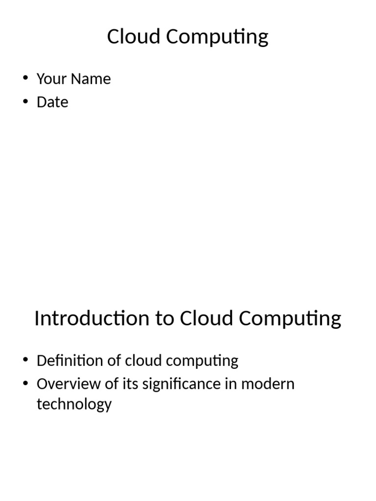 Overview of Cloud Computing Essentials | PDF | Cloud Computing ...