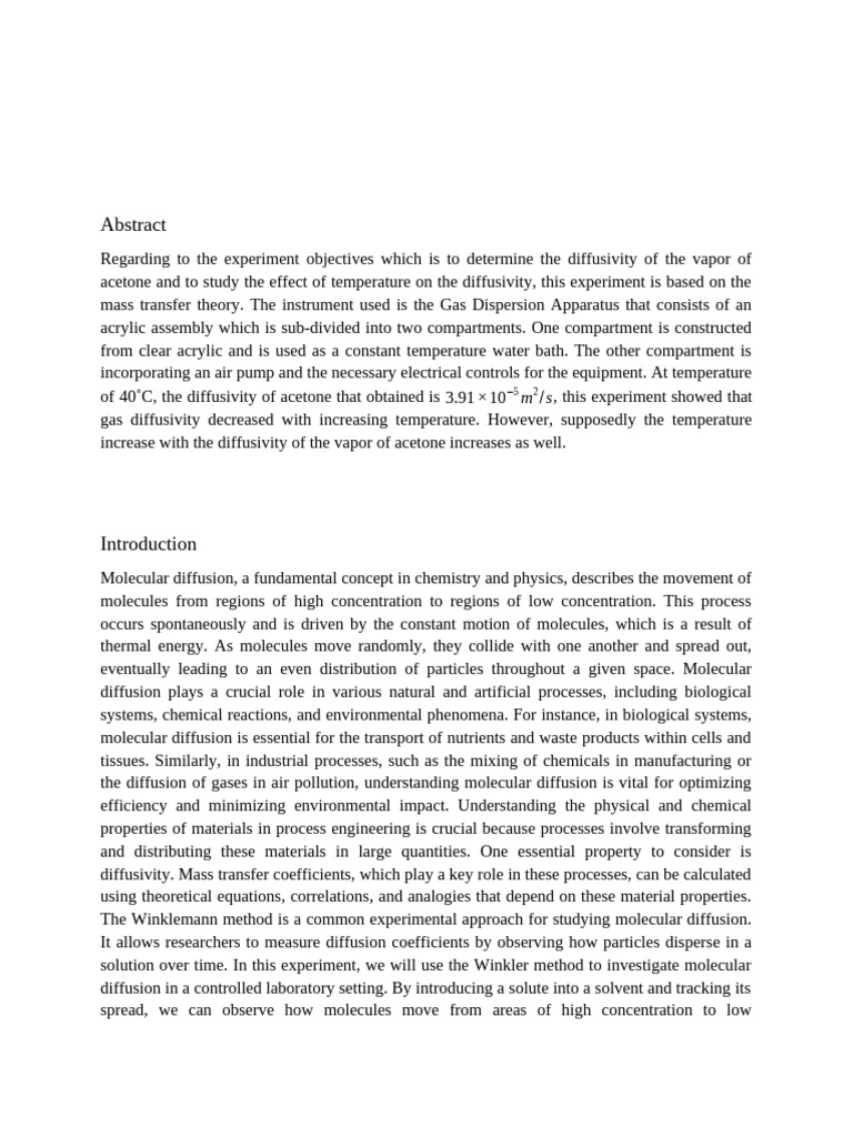 Gaseous Diffusion Apparatus | PDF | Diffusion | Liquids