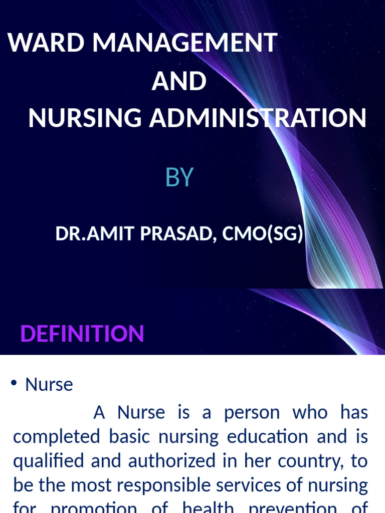 Nursing Roles and Ward Management Guide | PDF | Nursing | Hospital