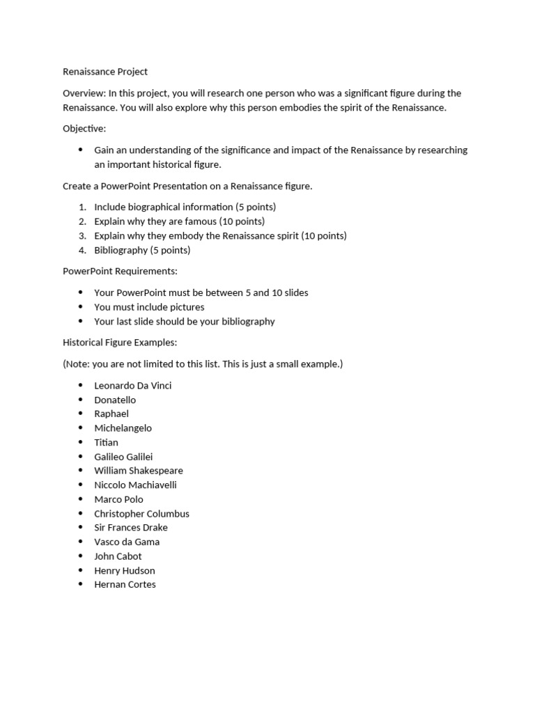 Renaissance Project | PDF