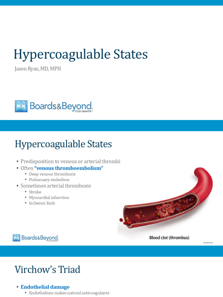 Hypercoagulable States Atf | PDF | Thrombosis | Tissue (Biology)