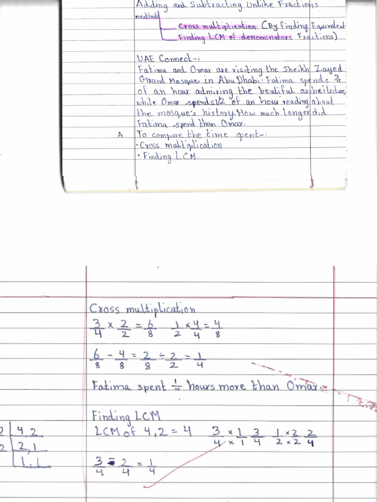 Maths Fractions Notes | PDF