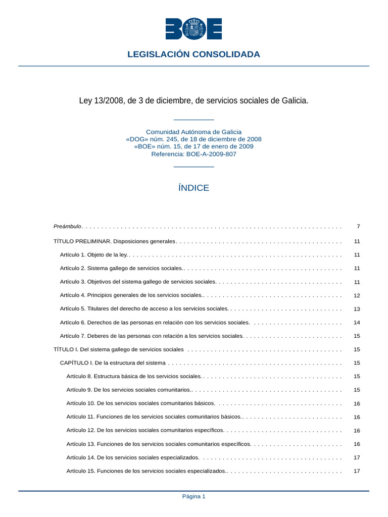 BOE-A-2009-807-consolidado | PDF | Trabajo Social | Presupuesto