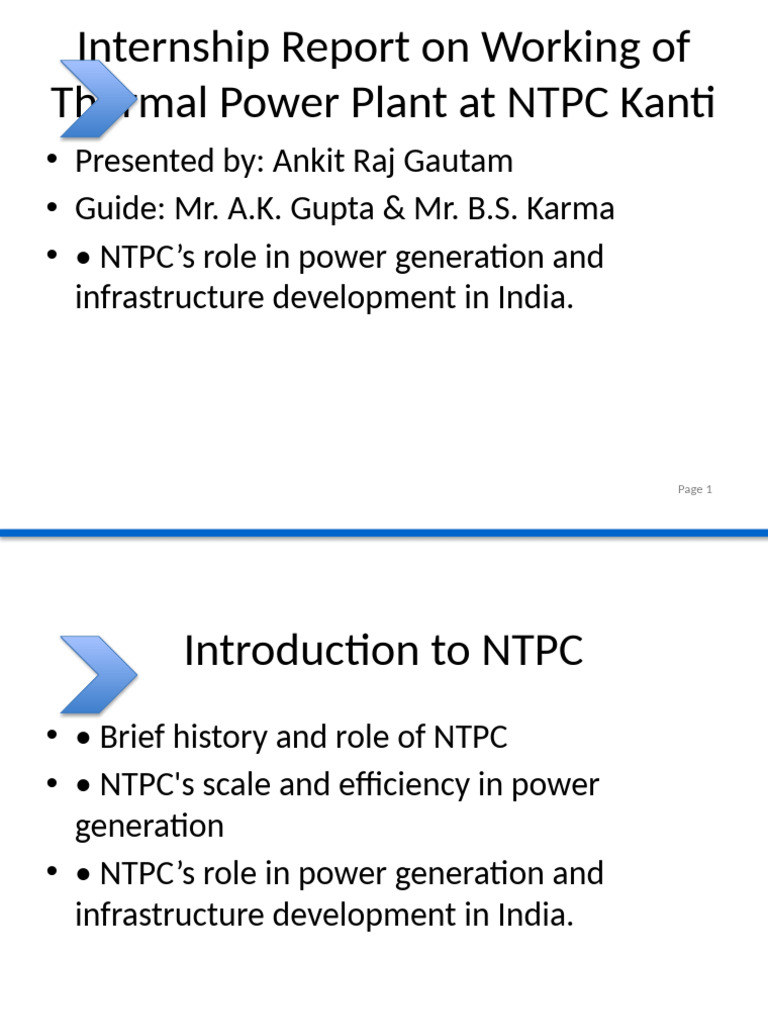 Internship Report: NTPC Kanti Power Plant | PDF | Electricity Generation | Power Station