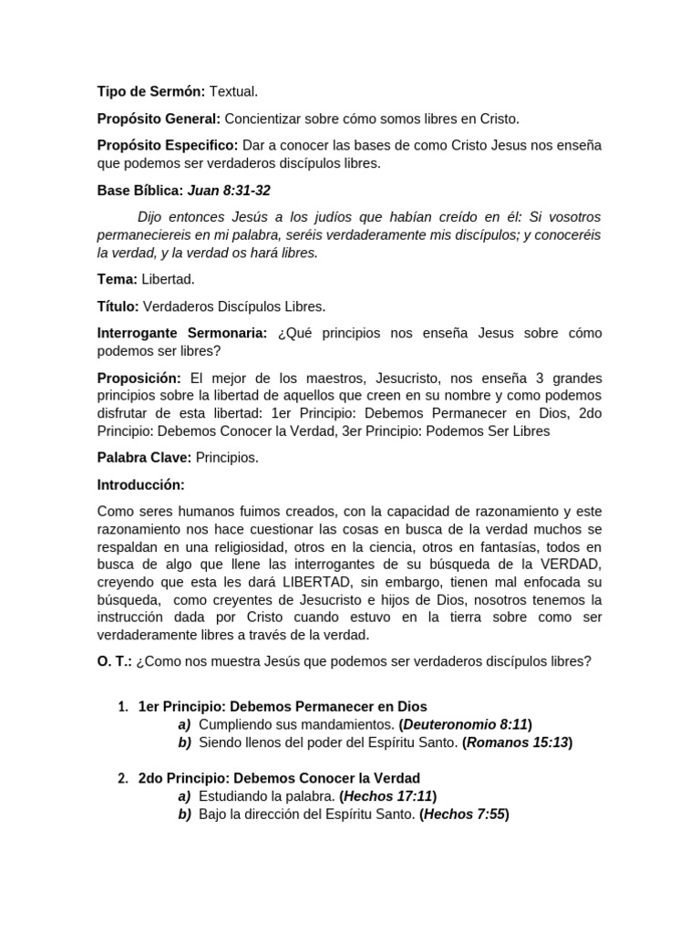 Sermon Textual Israel | PDF | Cristo (título) | Verdad