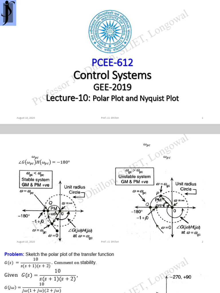 PCEE-612 Lecture-11-01-1 | PDF | Control Theory | Function (Mathematics)