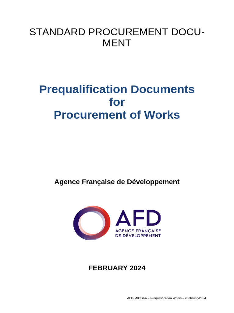 Prequalification Works FEBRUARY 2024 - VF | PDF | Iso 9000 | Procurement