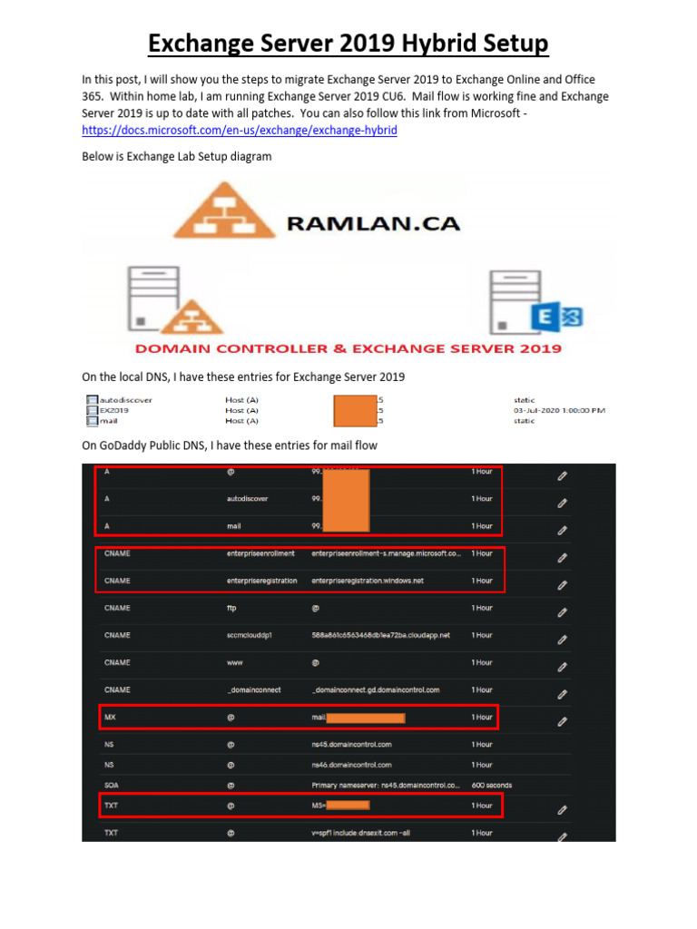 Exchange Server 2019 Hybrid Setup 1 | PDF | Microsoft Exchange Server ...