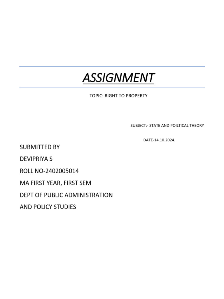 SPT Assignment Final | PDF | Property | Private Property