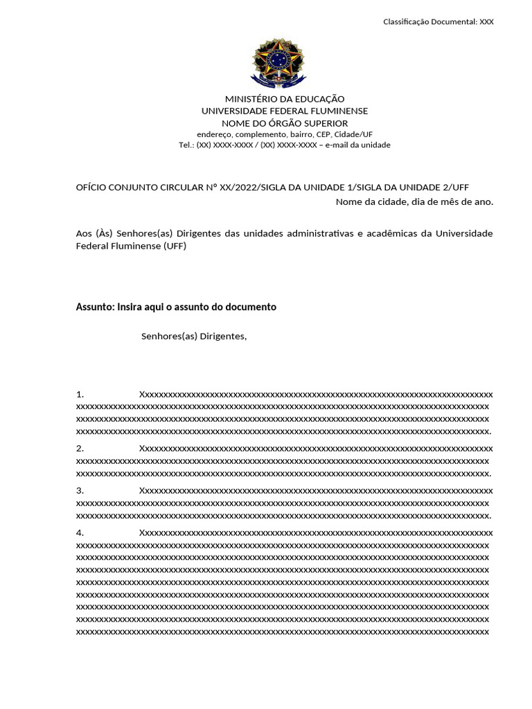 Modelo Editavel de Oficio Conjunto Circular | PDF