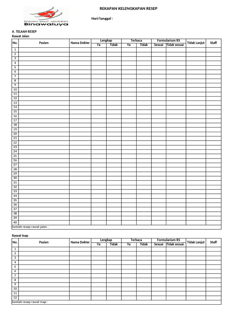 Form Kelengkapan Resep | PDF