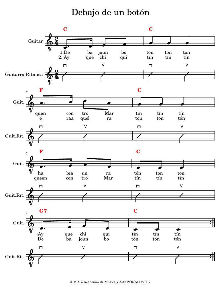 Debajo de Un Botón Melodia | PDF