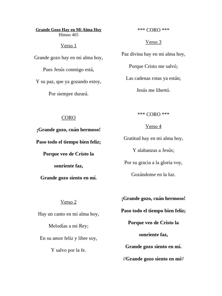 Himno de Gozo y Gratitud Cristiana | PDF