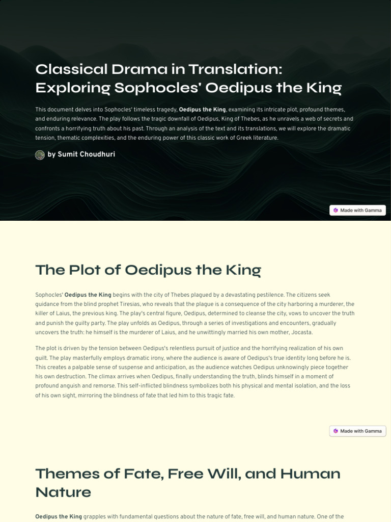 Sophocles-Oedipus-the-King summary | PDF | Oedipus