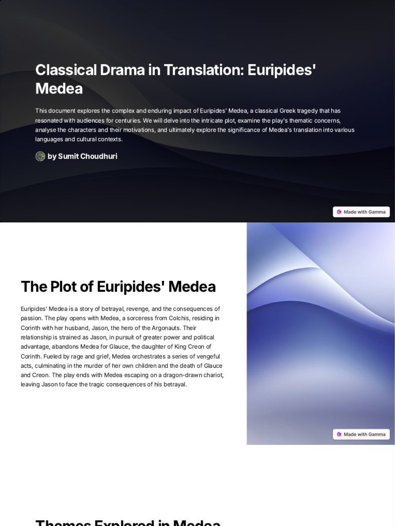 Euripides' Medea: A Tragic Summary | PDF | Jason | Revenge